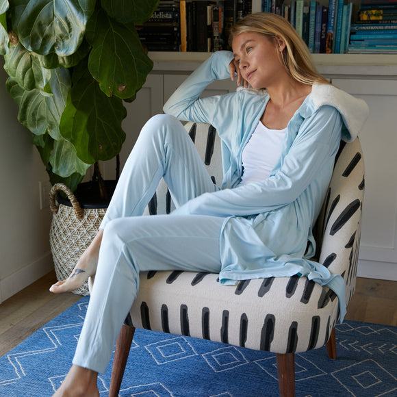 Hooded Jersey Robe & Pants Loungewear - Ultimate Comfort – Pure Fiber